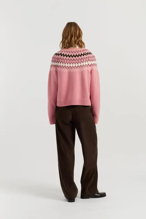 Chinti & Parker Wool-cashmere Fair Isle Sweater - Salmon