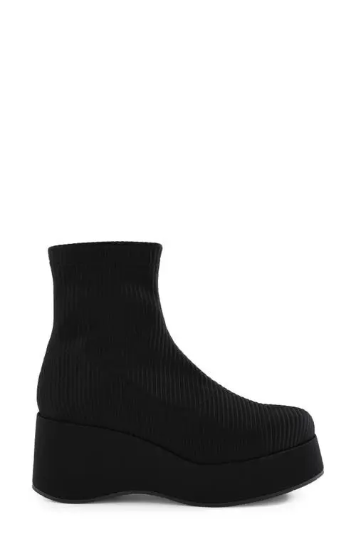 Bc Footwear Koko Ribbed Stretch Wedge Bootie