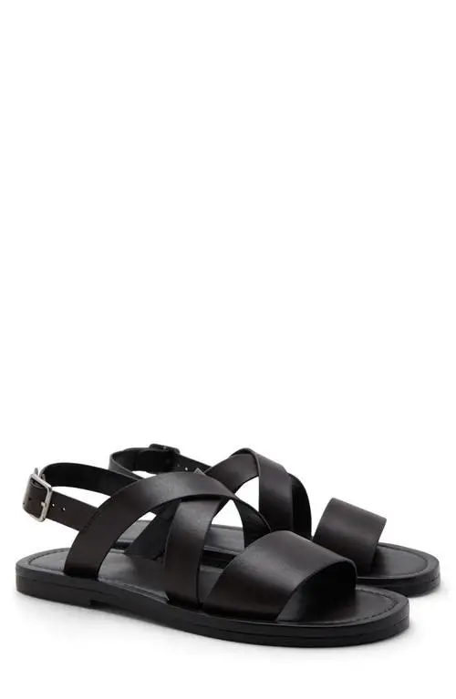 Mango Crisscross Leather Sandal