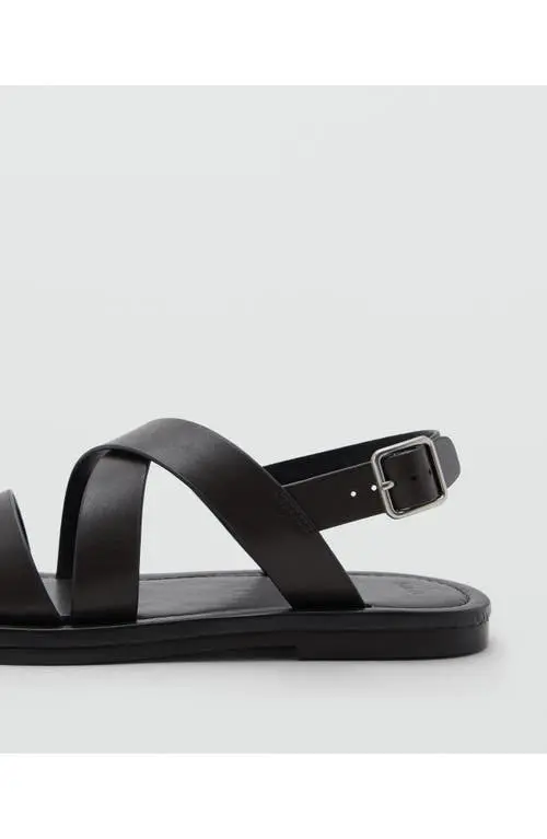 Mango Crisscross Leather Sandal