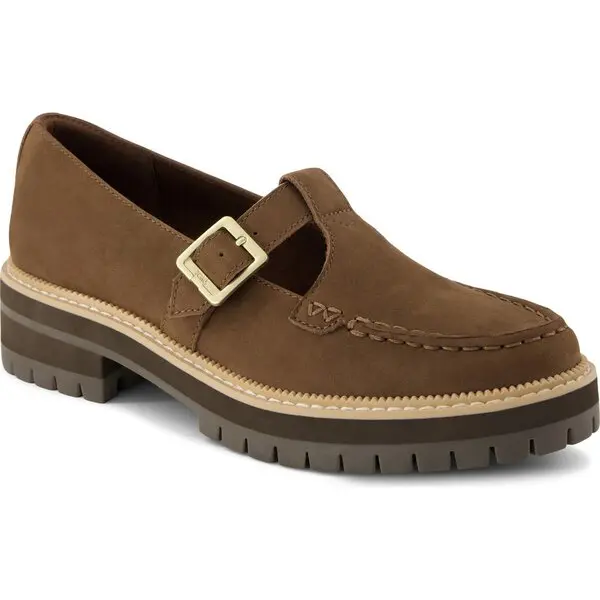 Toms Cara Mary Jane Flat - Dark Brown