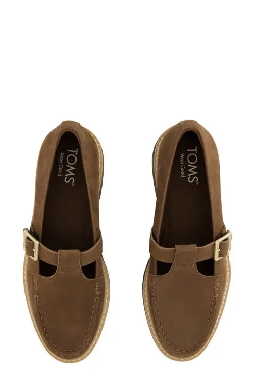 Toms Cara Mary Jane Flat - Dark Brown