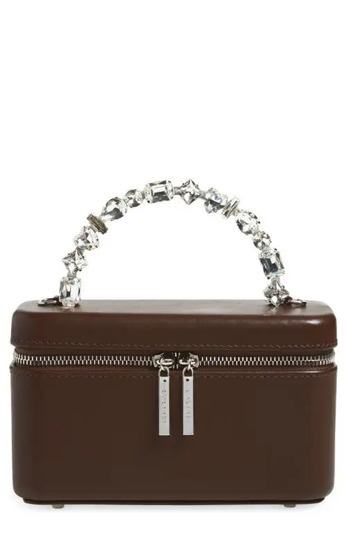 L’ALINGI L'alingi Taliya Crystal Handle Vanity Case Bag - Chocolate Brown
