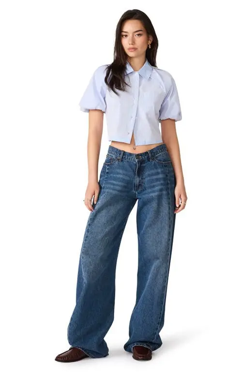 Steve Madden Reece Puff Sleeve Crop Shirt