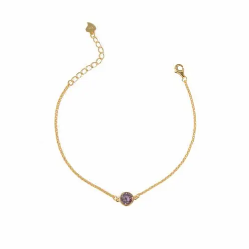 LABANTE LONDON Amethyst Glow 18k Gold Plated Sterling Silver Stackable Bracelet