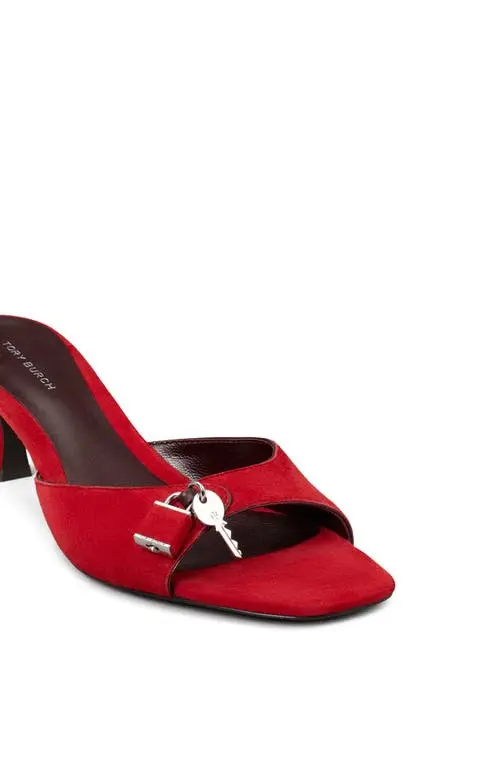 Tory Burch Lock Kitten Heel Sandal