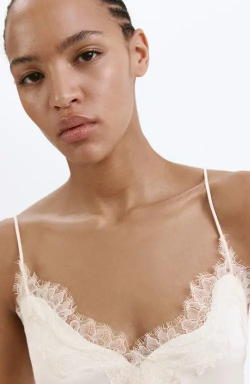 Mango Asymmetrical Lace Lingerie Top