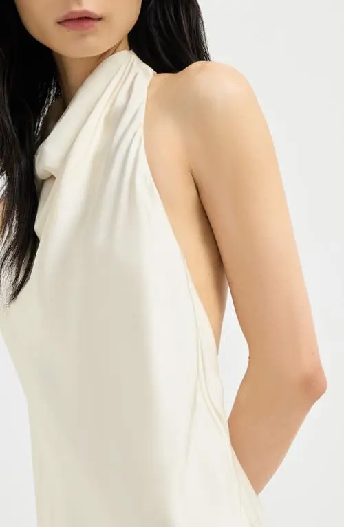 Brunello Cucinelli Silk Satin Halterneck Dress