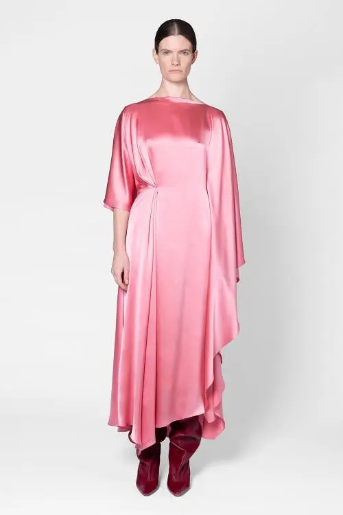 ROKSANDA Silk A-line Draped Ida Dress - Rosado