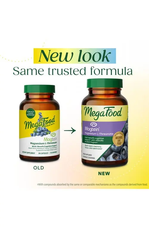 MEGAFOOD Magnesium L-threonate, Clinically Studied Magtein, Cognitive Support, Vegan
