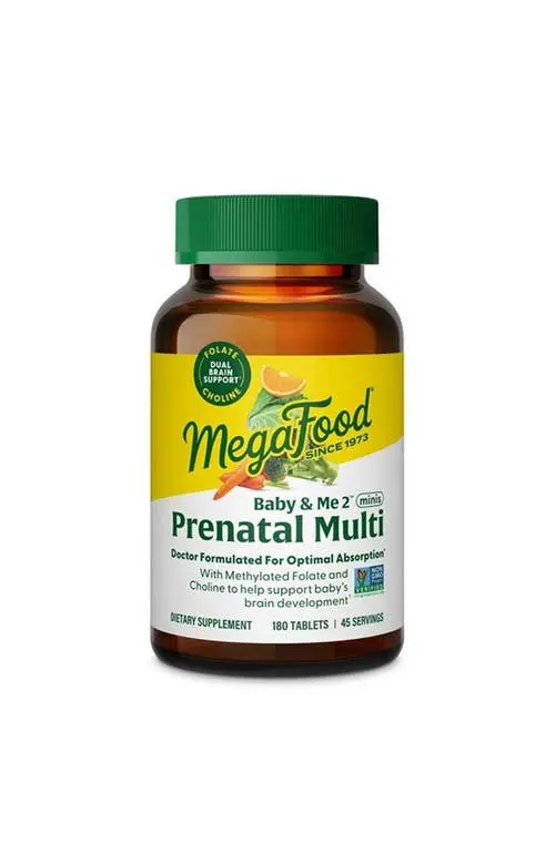 MEGAFOOD Baby & Me 2 Prenatal Multivitamin For With Choline & Methyl Folate, Vegetarian - None