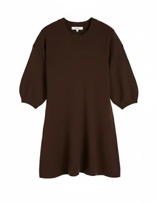 Chinti & Parker Wool-cashmere Wide-sleeve Dress - Chocolate