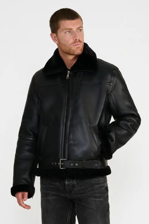 FURNIQ UK Leather Shearling Jacket
