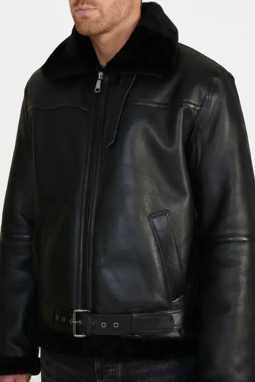 FURNIQ UK Leather Shearling Jacket