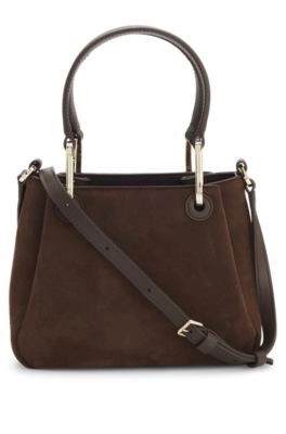 Hugo Faux Suede Tote Bag With Logo Lettering