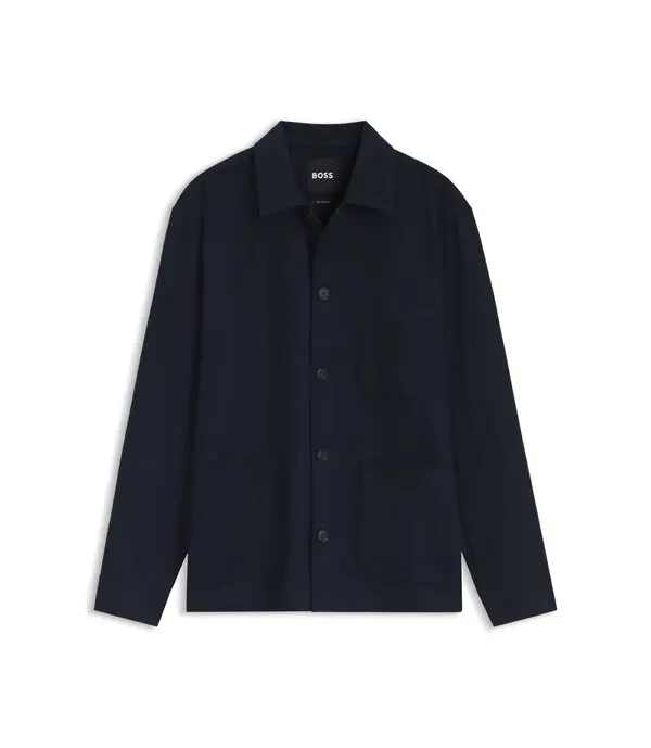 BOSS Relaxed-fit Shirt In Solid Heavyweight Flannel