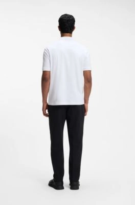 BOSS Striped-trim Polo Shirt In Interlock Cotton