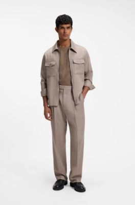 BOSS Corduroy-jacquard T-shirt In Mercerized Cotton