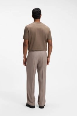 BOSS Corduroy-jacquard T-shirt In Mercerized Cotton