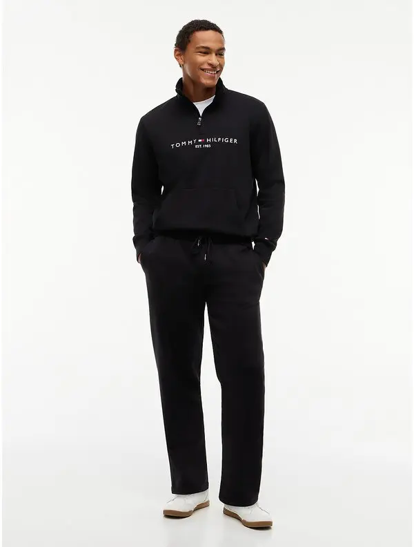 Tommy Hilfiger Relaxed Brushed-back Fleece Sweatpant - Black