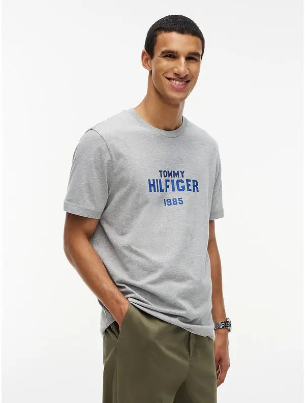 Tommy Hilfiger Classic Hilfiger Logo T-shirt - Light Grey Heather