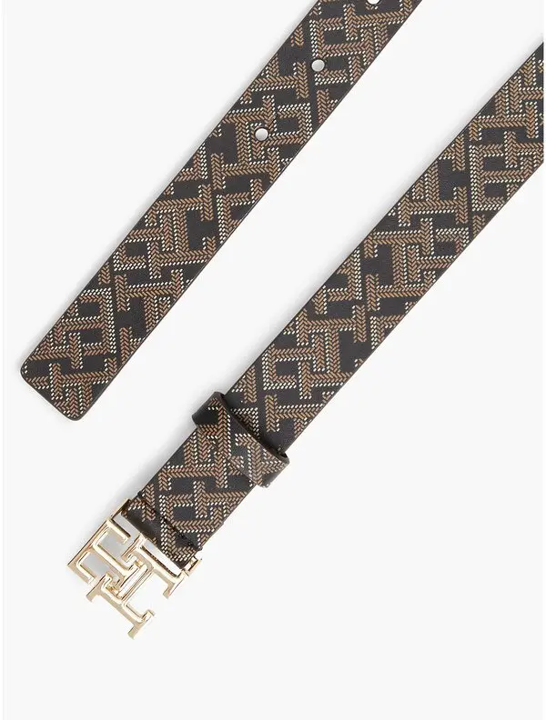 Tommy Hilfiger Allover Monogram Leather Belt