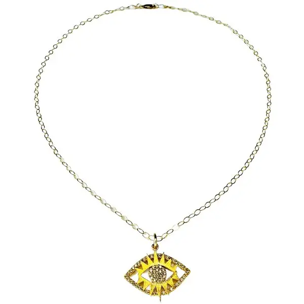 LEXI JEWELRY Golden Radiant Evil Eye Necklace - Gold