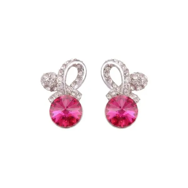MODENAIRE Crystal Flower Drop Earrings Elegant Studs