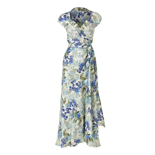 SACHA DRAKE Mariette Wrap Dress In Iris - Blue