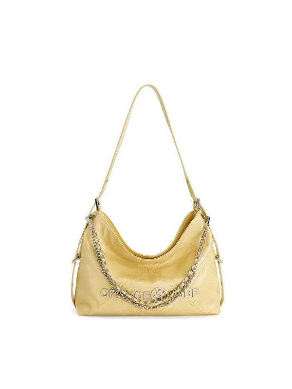 ORANGE CUBE Metropolitan Chain Hobo Cream