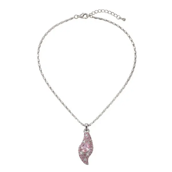 MODENAIRE Fuchsia Crystal Floral Pendant Necklace