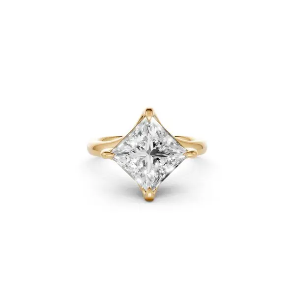 AYA FINE JEWELRY 3 Carat Veyra Princess Cut Igi Certified Lab Grown Diamond Engagement Ring In Gold - Yellow