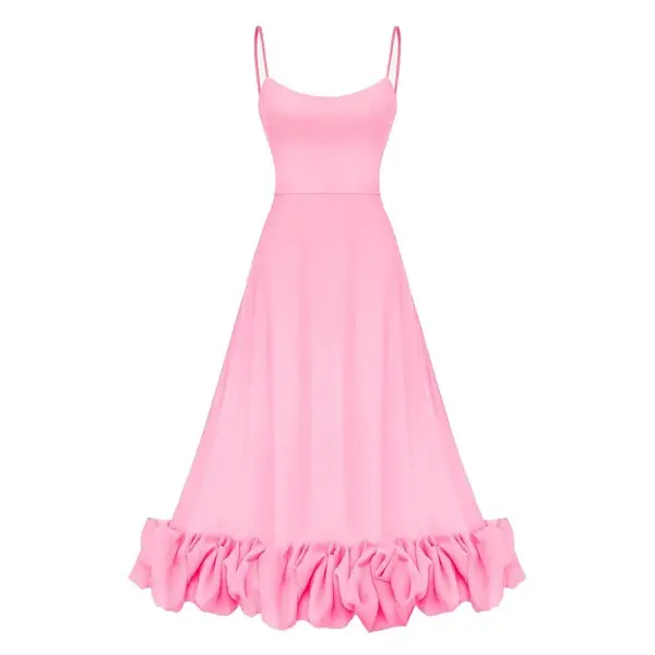 POST MERIDIEM Flounce Bustier Midi Dress