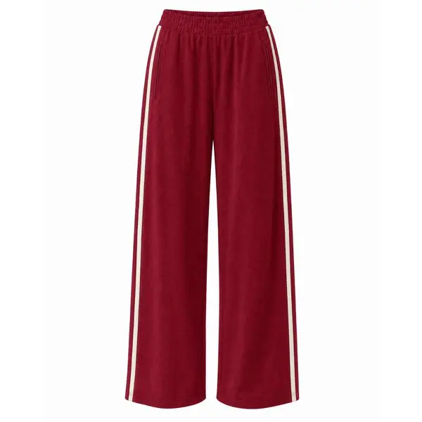 PALM COLLECTIVE Stripe Track Pants- Burgandy - Red