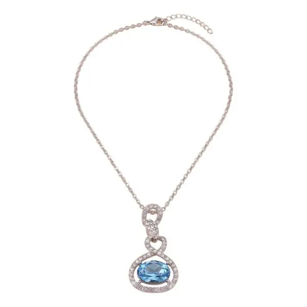 MODENAIRE Sapphire Crystal Snake Orb Pendant Necklace