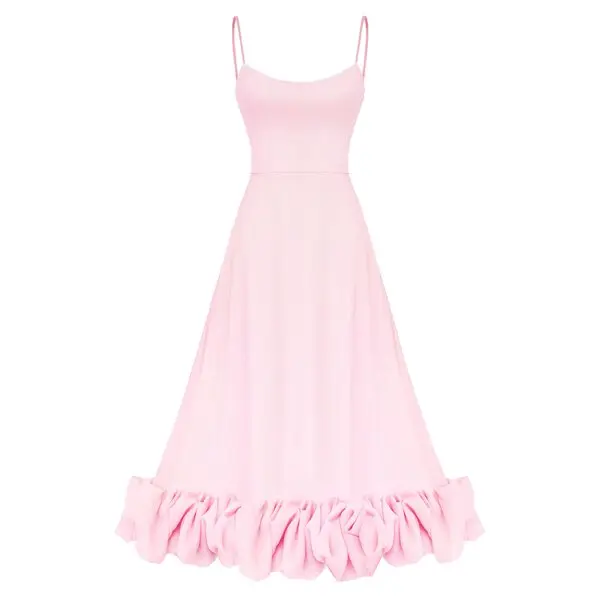 POST MERIDIEM Light- Flounce Bustier Midi Dress