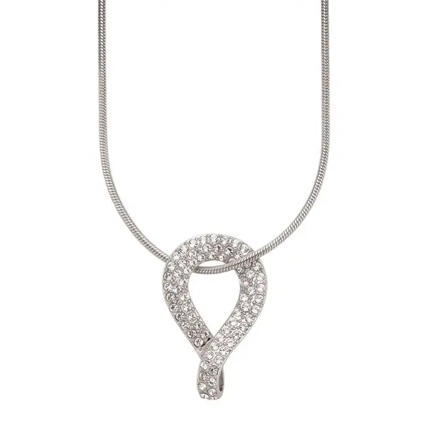 MODENAIRE Clear Crystal Infinity Teardrop Pendant Necklace