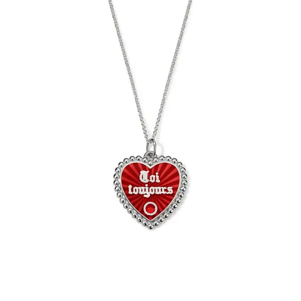 DÉCLARER Toi Toujours Necklace Red Enamel, Sterling - Silver