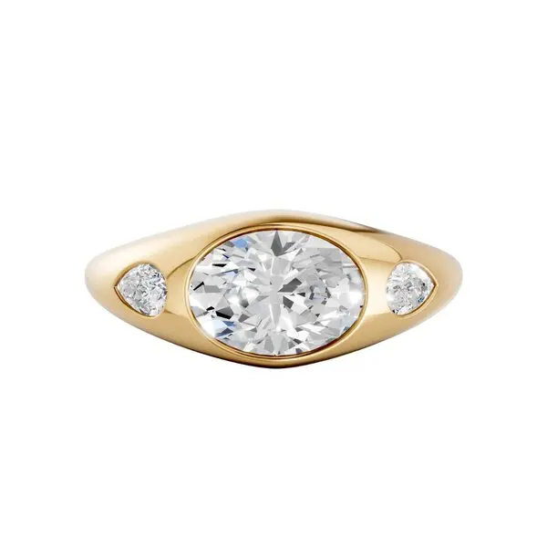 AYA FINE JEWELRY Aurelia Oval & Pear Cut Lab Grown Diamond Statement Ring In Gold - Yellow