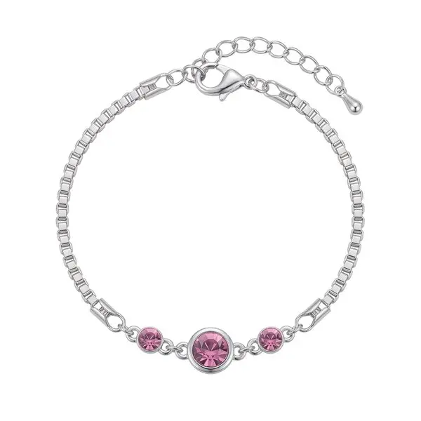 MODENAIRE Fuchsia Crystal Glitter Bracelet Bangle