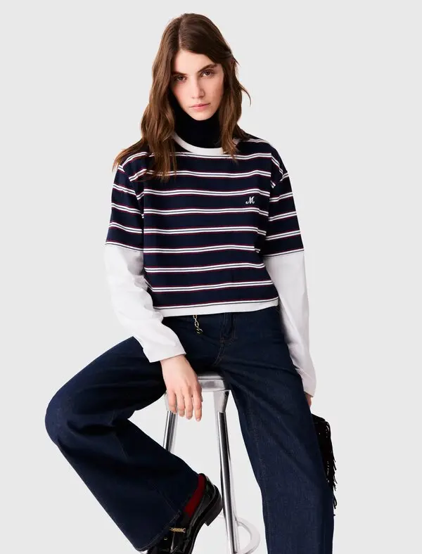 Maje Layered-effect T-shirt