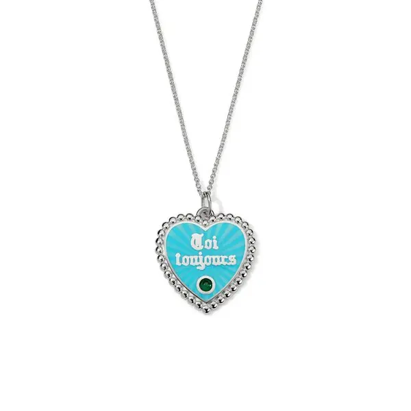 DÉCLARER Toi Toujours Necklace Blue Enamel, Sterling - Silver