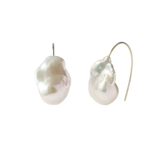 BOMBYX HOUSE Baroque Pearl Drop Earrings In 14k Gold - White