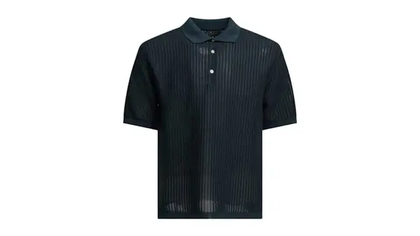BEAMS Polo Buttons Made Of Washi Yarn Shirt - Blue