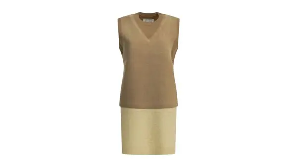 MAISON MARGIELA Virgin Wool Vest - Beige