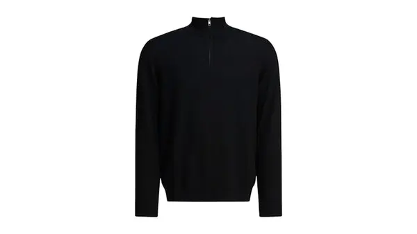 NN.07 Sergio Merino Wool Polo Shirt Sweater - Black