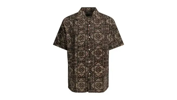 BEAMS Block Print Casual Shirt - Brown