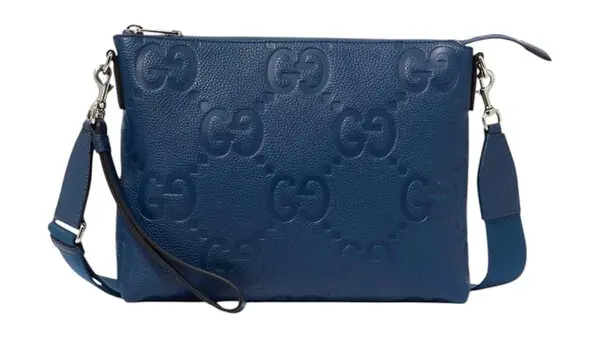 Gucci Jumbo Gg Medium Leather Messenger Pouch Bag