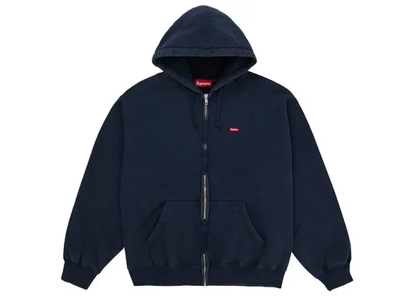 Supreme Small Box Zip Up Hooded Sweatshirt - Navy Blue