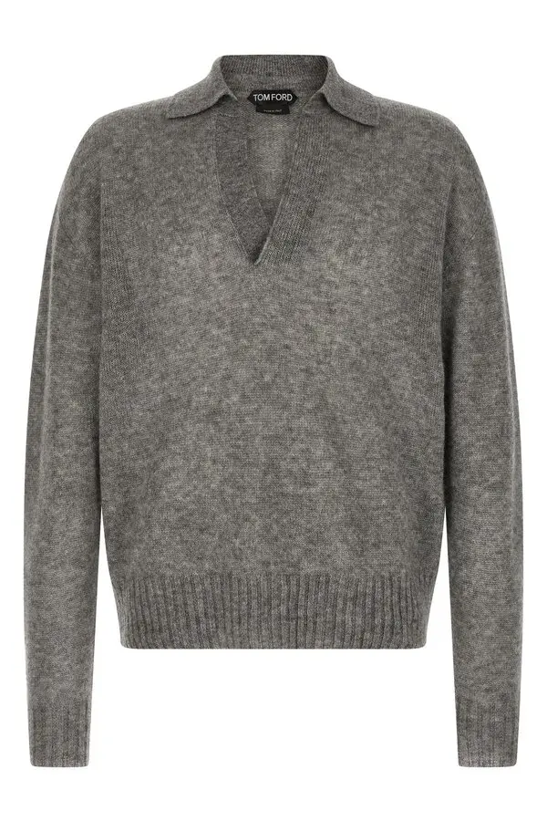 TOM FORD Cashmere And Silk Polo Shirt - Gray